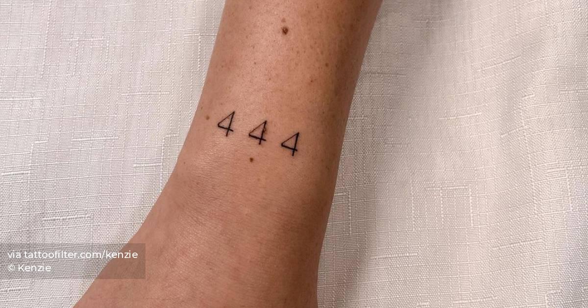 Tattoo of the number "444" placed on the wrist.