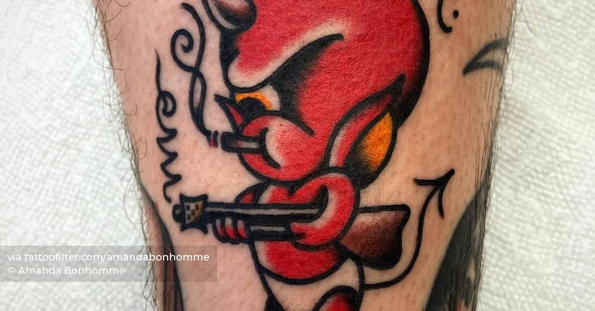Hot Stuff the Little Devil tattooed on the achilles.