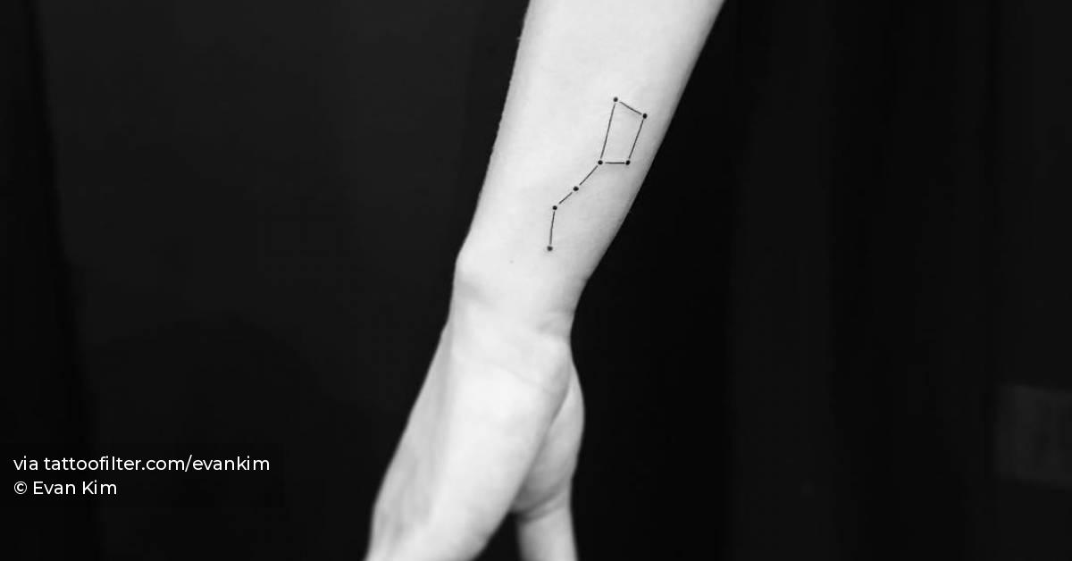 Big dipper tattoo located on the wrist, minimalistic