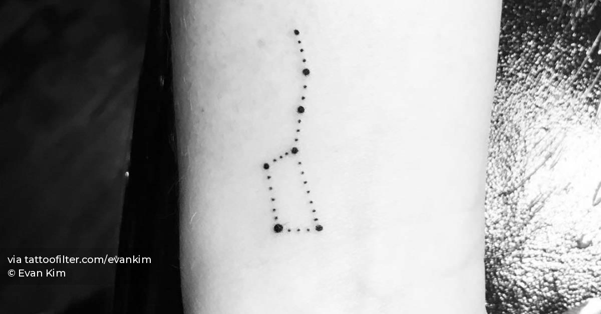 Minimalistic style Big Dipper tattoo placed on the