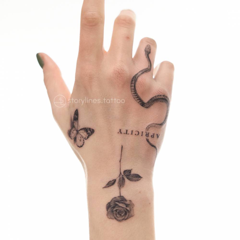 Singleneedle Fineline Hand Tattoo Designed In Our