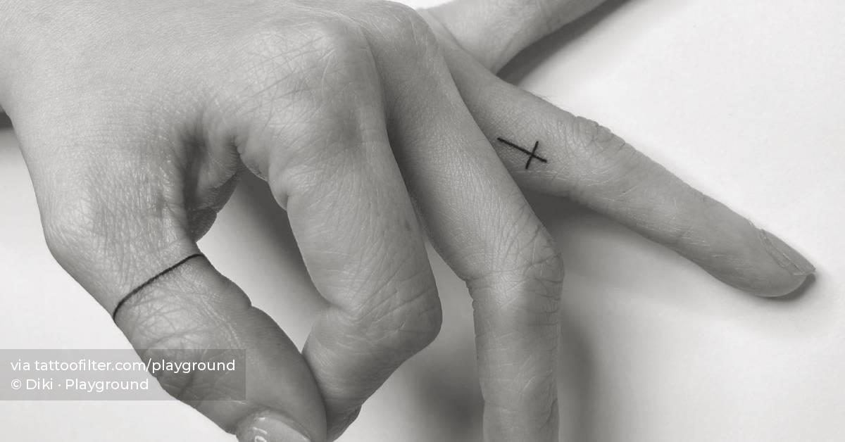 Simple Cross Tattoo Finger