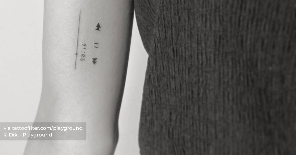Minimalistic style music media controls tattooed on the