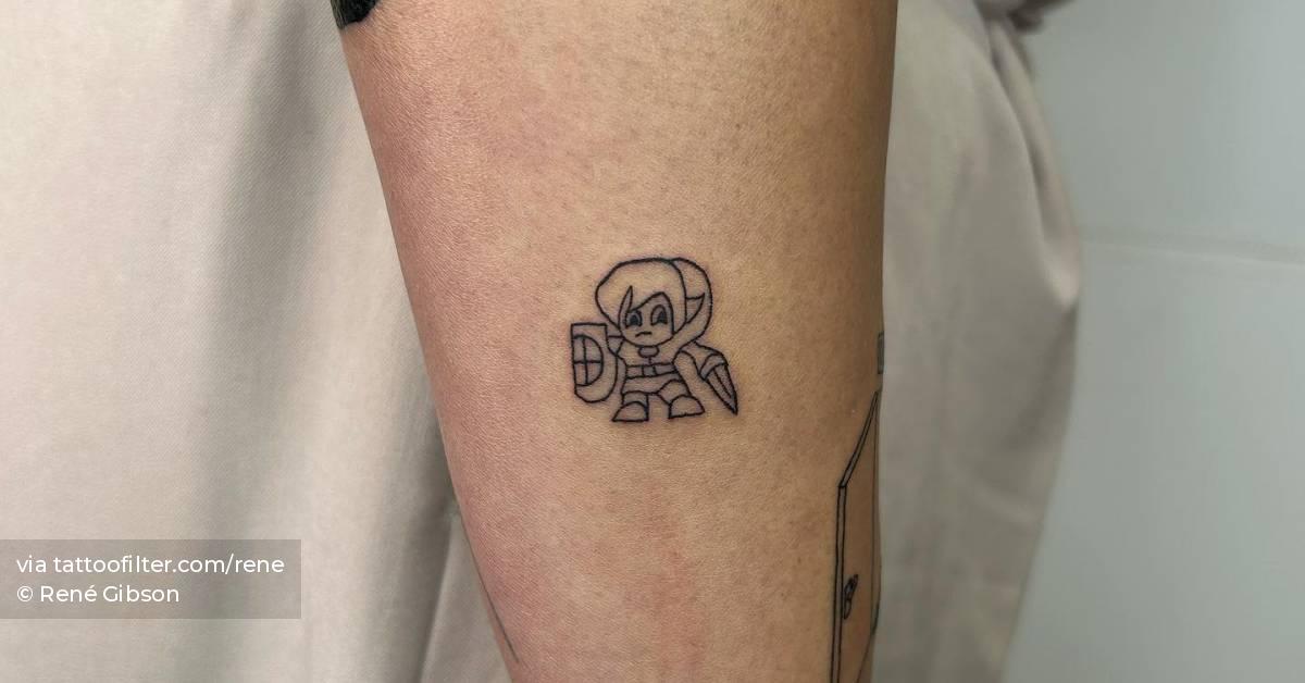 Minimalistic style Zelda's Link tattooed on the wrist.