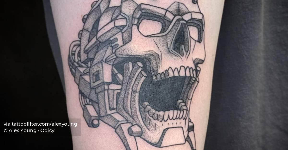 Cool as fuck screaming cyborg skull!
