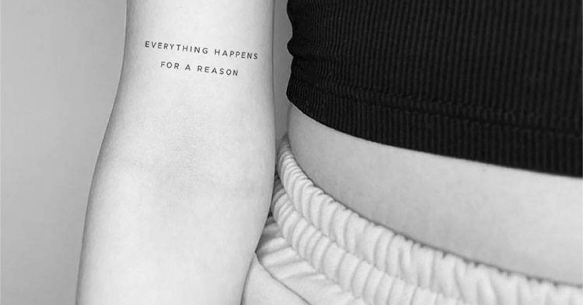 'Everything happens for a reason' handwritten script