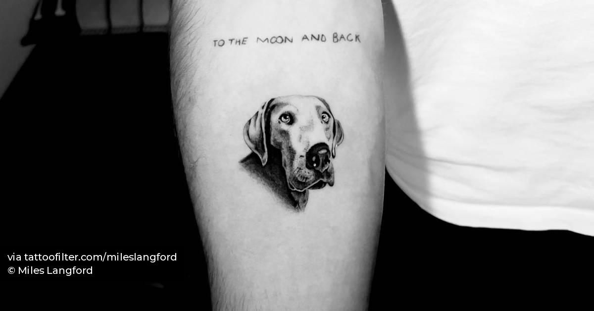 Micro-realistic style Pointer portrait tattoo located