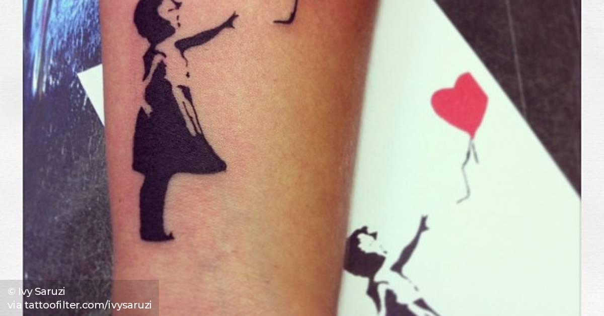 Banksy Girl Balloon Tattoo