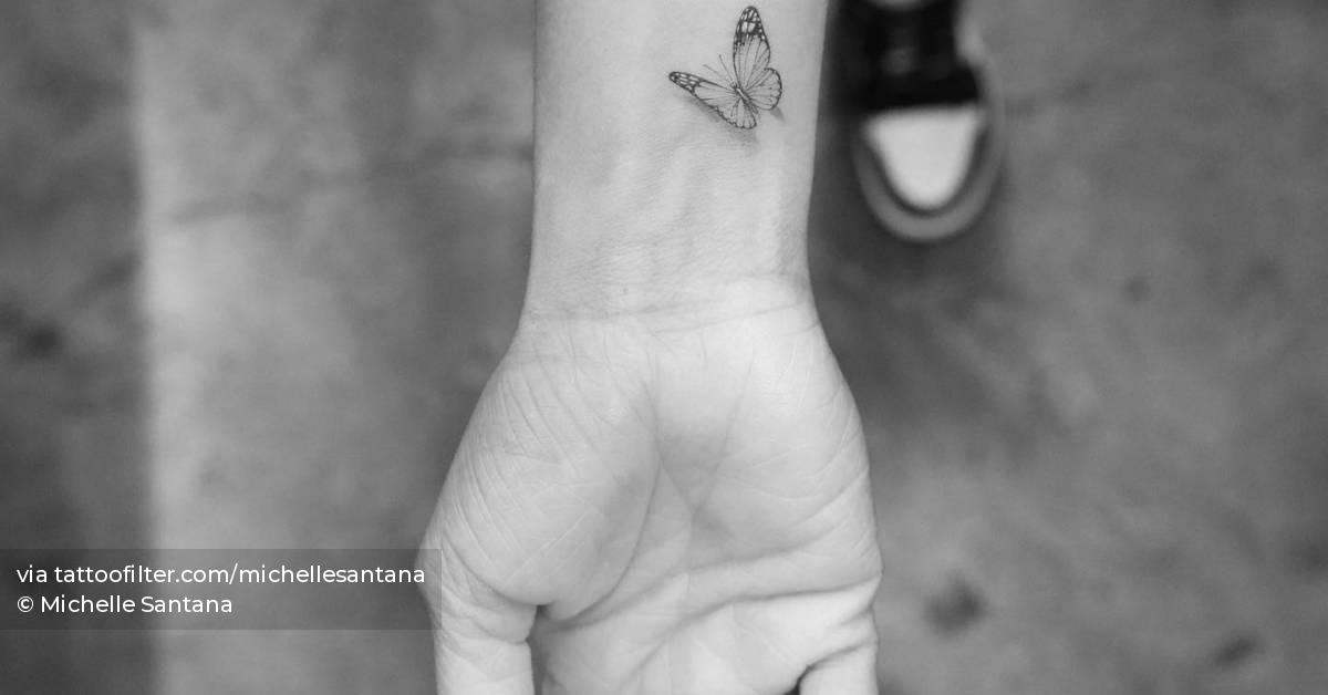 Micro-realistic style butterfly tattoo done on the