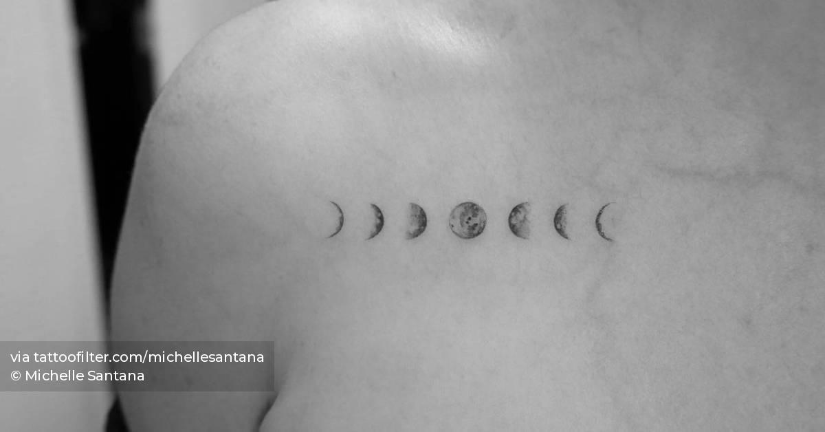 Micro-realistic moon phases tattoo located on the
