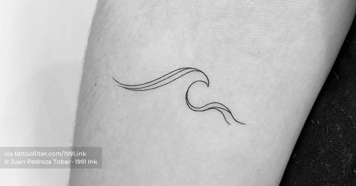 Wave temporary tattoo by 1991.ink located on the inner