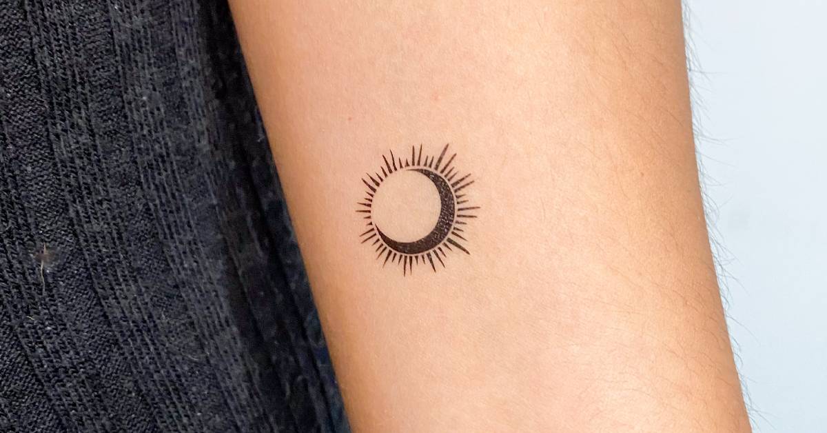 Eclipse temporary tattoo done on the inner forearm.