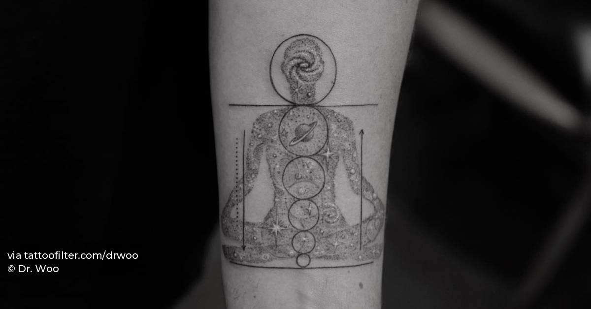 Single needle meditator tattoo located on the inner