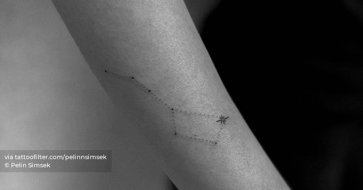 Minimalistic style Big Dipper tattoo located on the