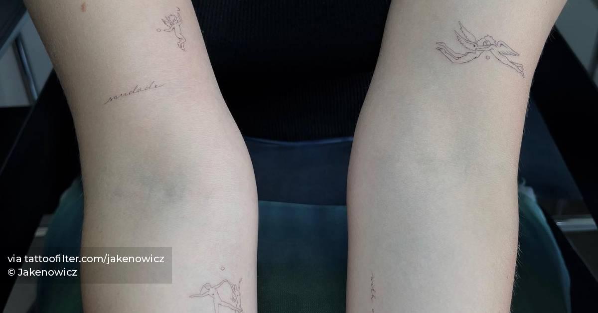 SIngle needle arm composition tattoos.