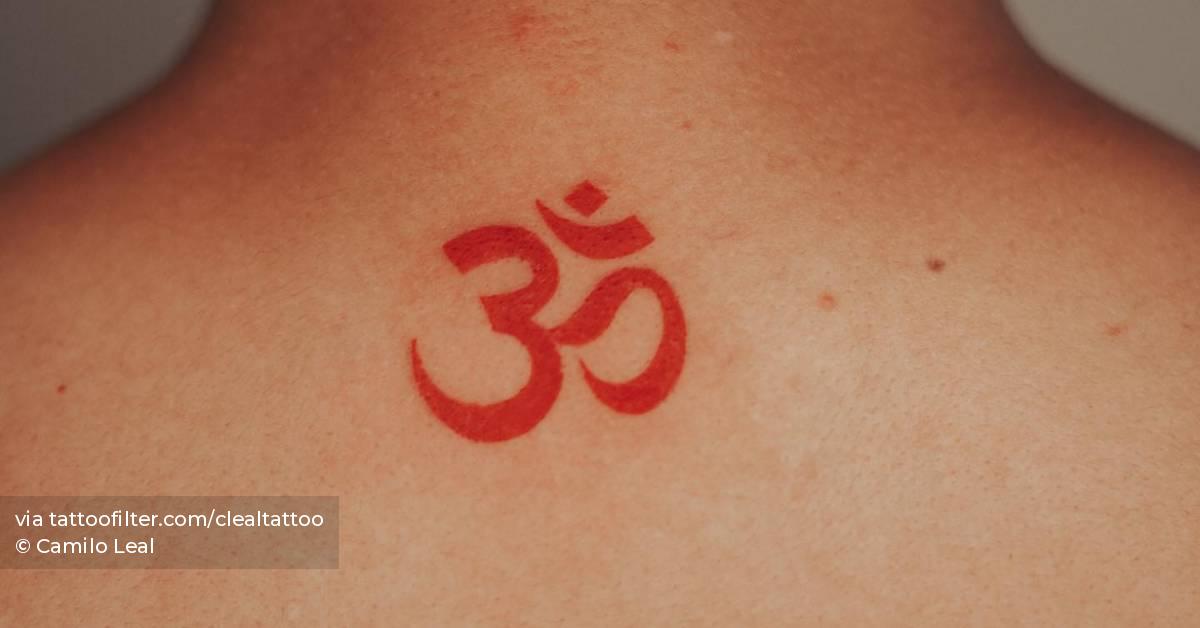 Om Color Tattoos Red Trishul Dumroo Om Waterproof Temporary Tattoo For