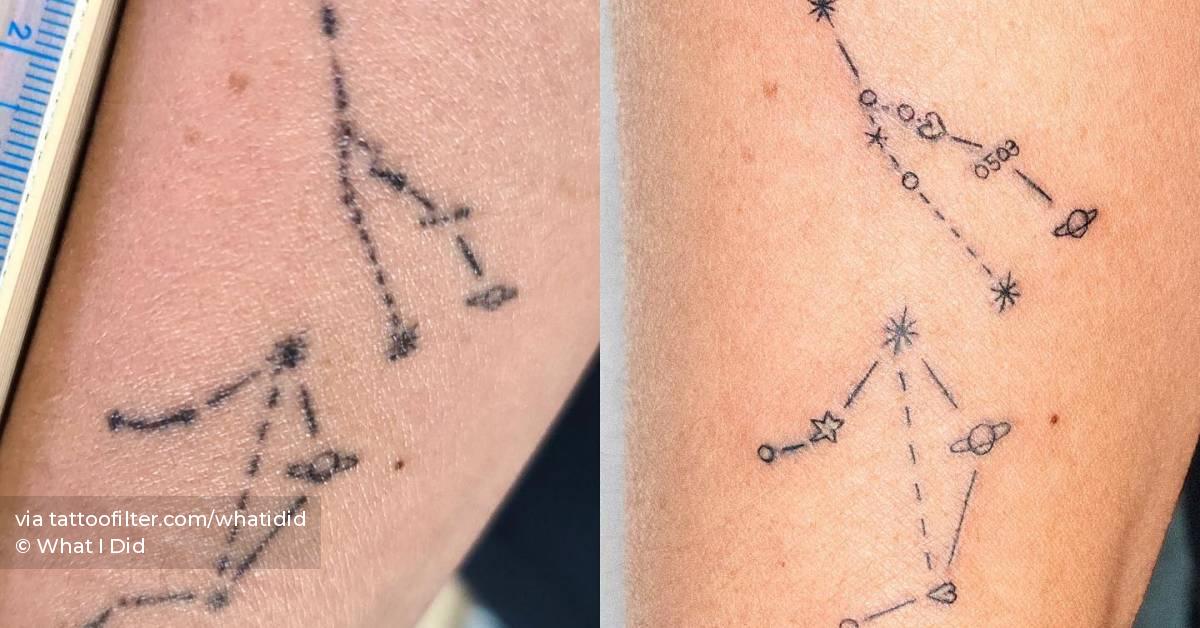 Taurus and Libra constellation touch up tattoo.