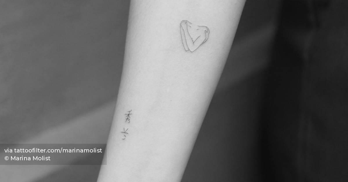 Fine line style forearm composition tattoos.
