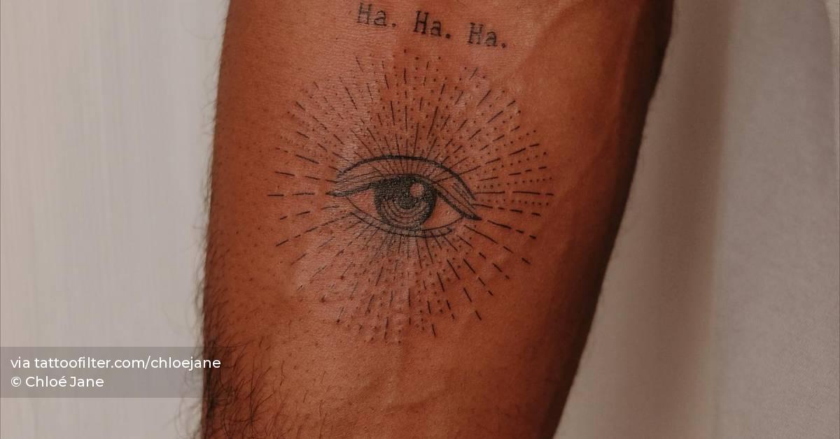 Illustrative style eye tattoo done on the inner