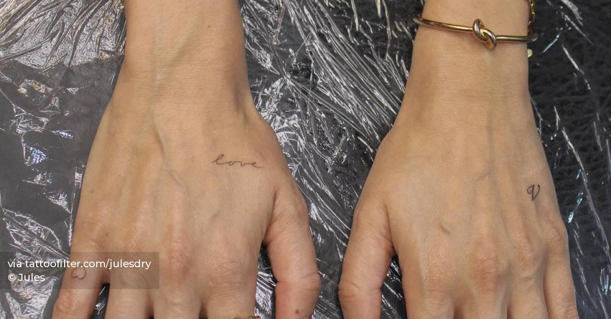 Hand composition tattoos, minimalistic style.