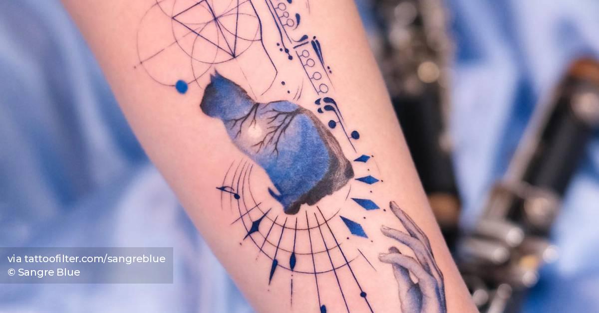 Contemporary style graphic tattoo located on the inner