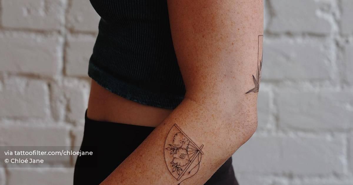 Arm composition tattoos done in fine line style.