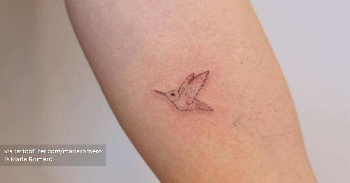 Cute little hummingbird tattoo done on the inner arm.