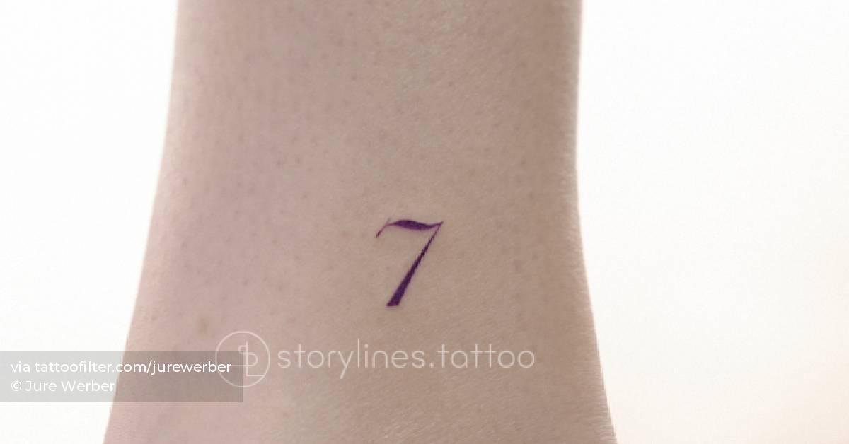 Tiny number tattoo.