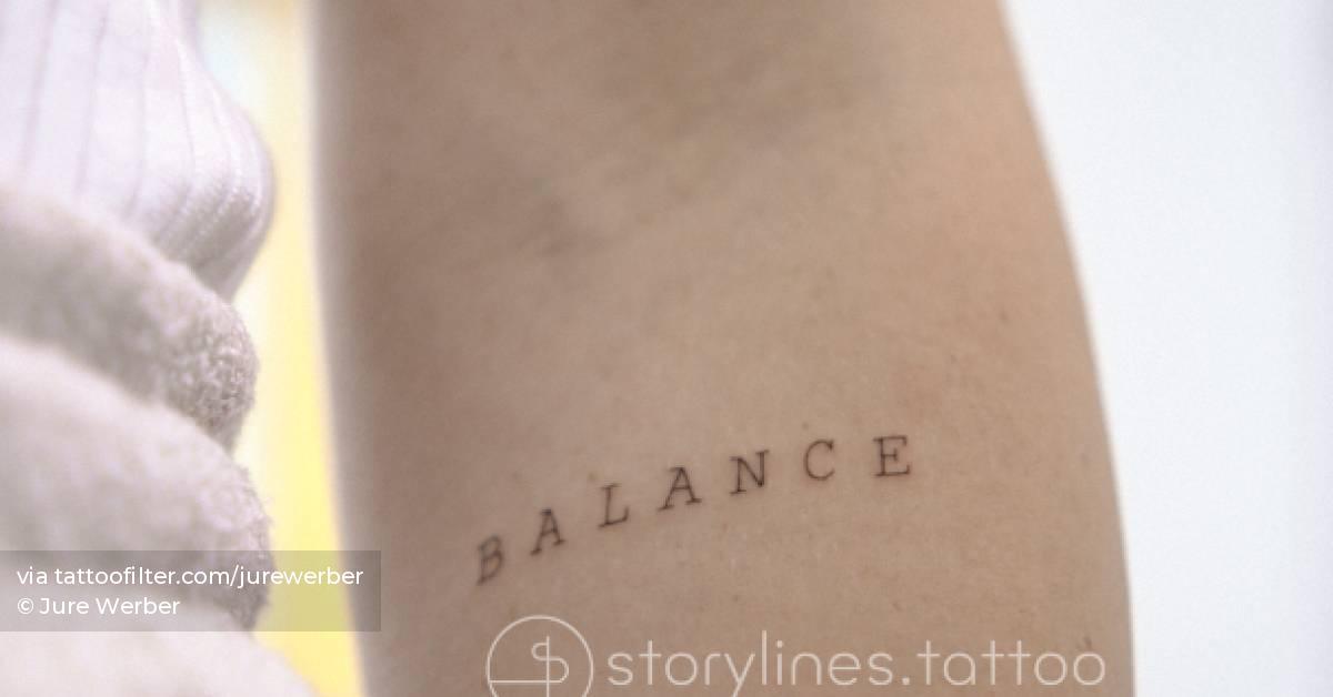 'balance' single needle fineline tattoo done at