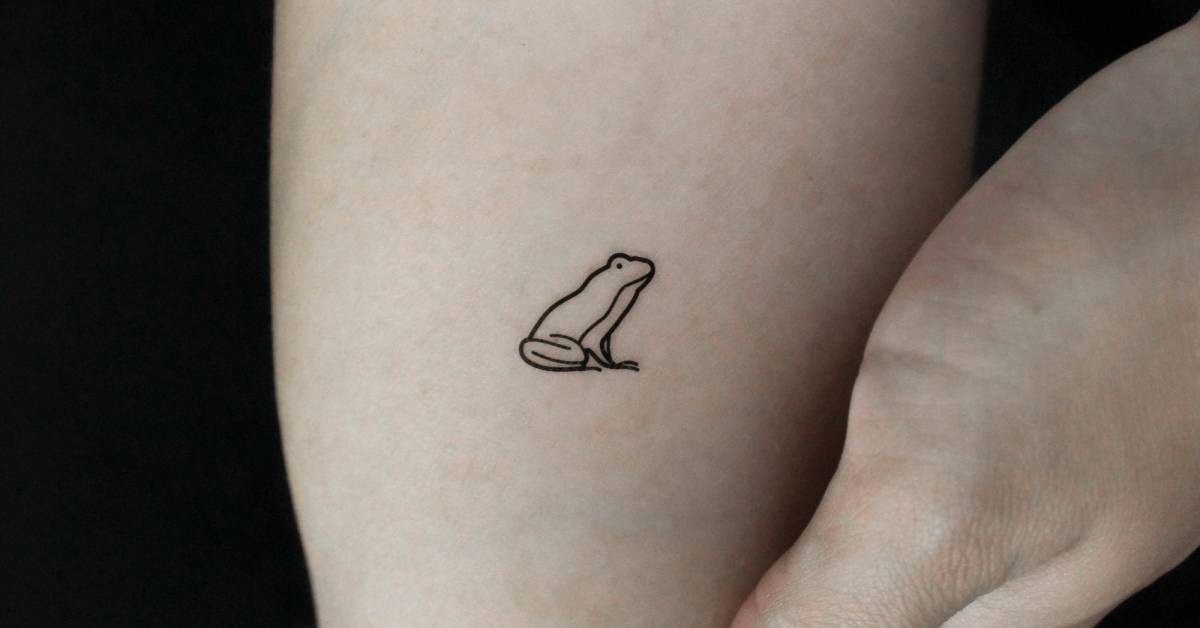Minimalistic frog temporary tattoo placed on the inner