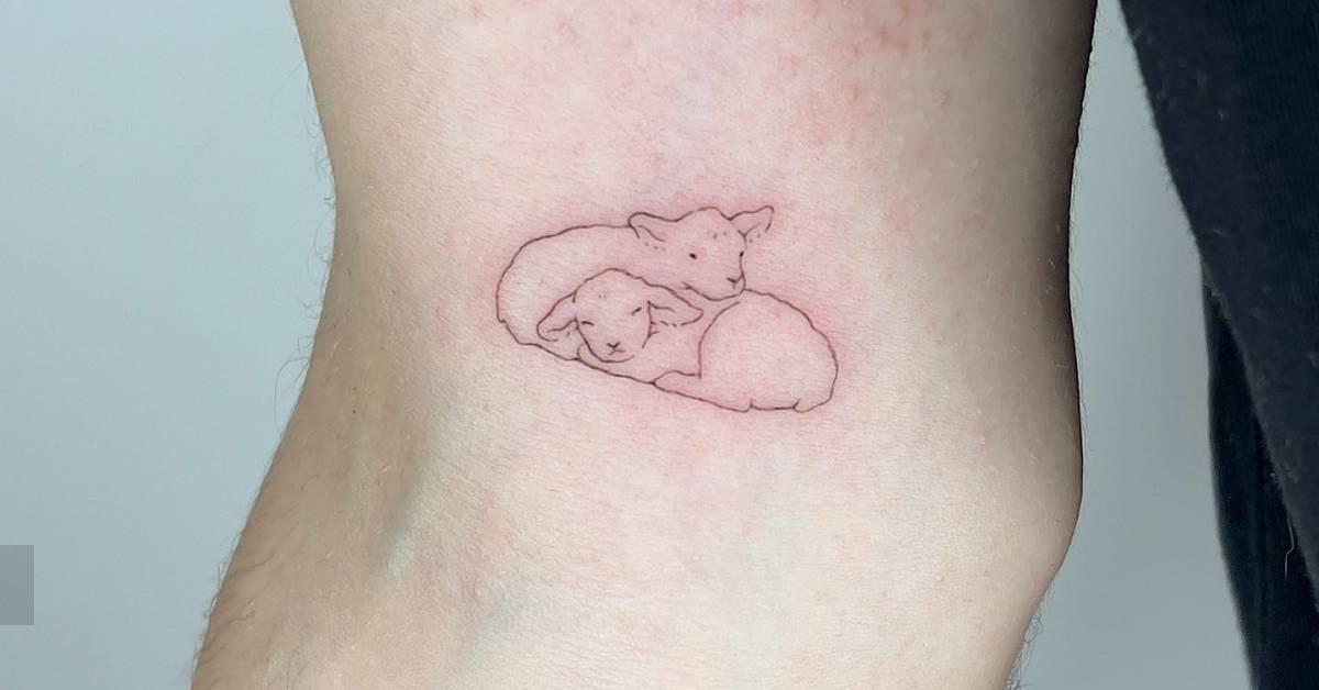 Lambs Tattoo Located On The Inner Arm Fine Line Style