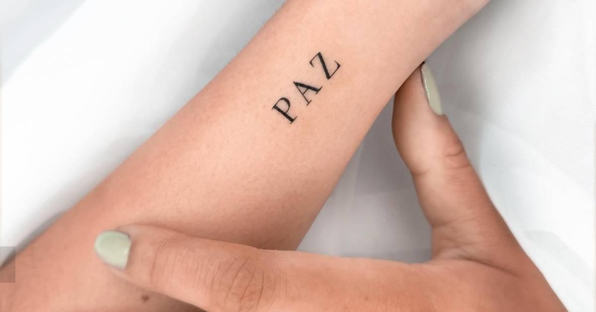 Tattoo of the word "paz" done on the wrist.