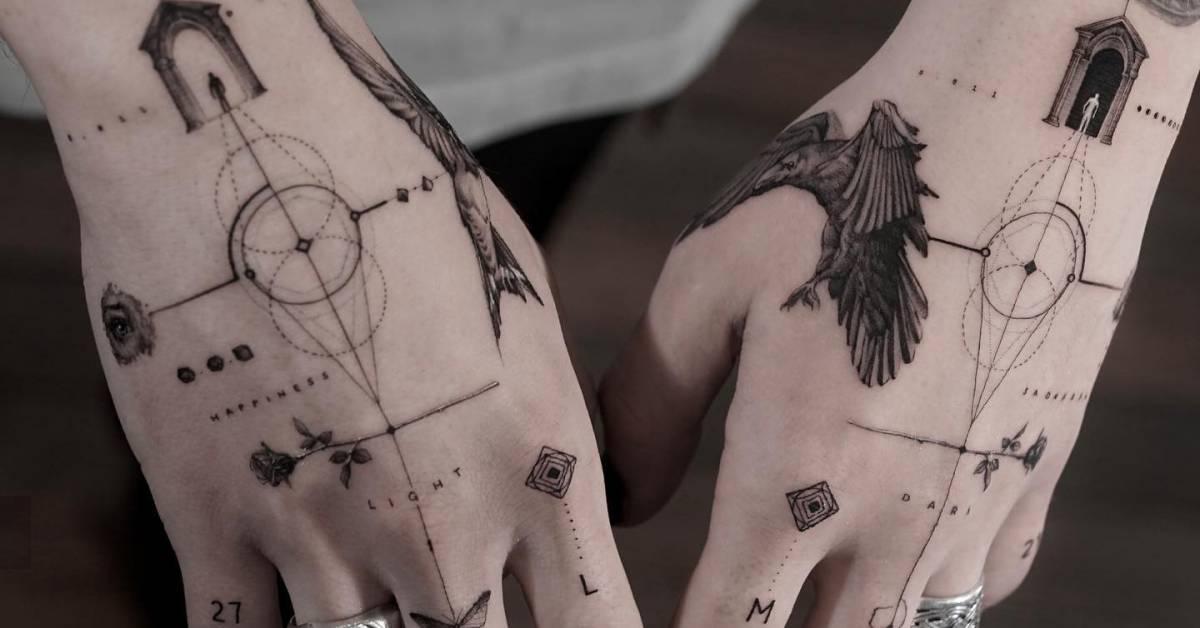 Graphic style individual matching hand composition