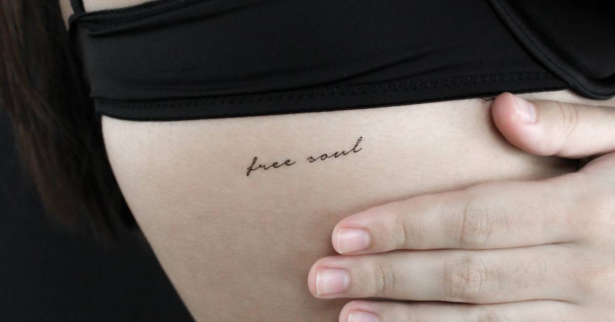 Handwritten font 'free soul' temporary tattoo