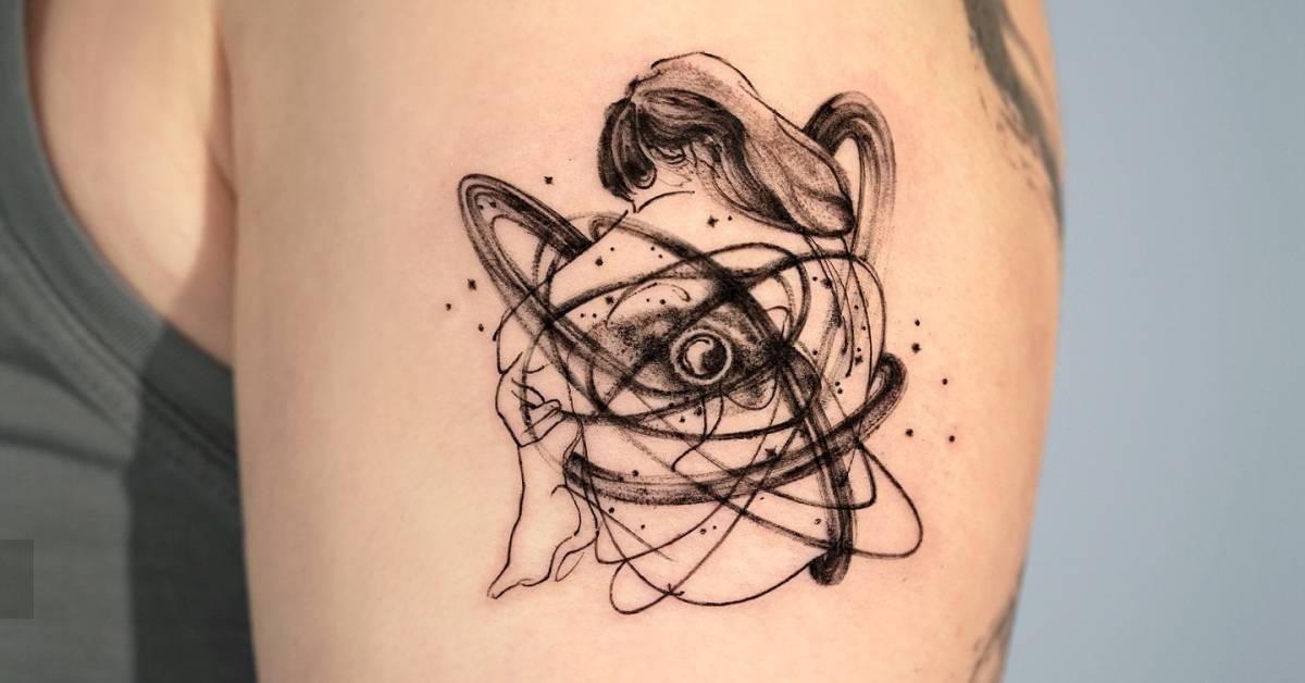 Feelings and emotions tattoo located on the upper arm,