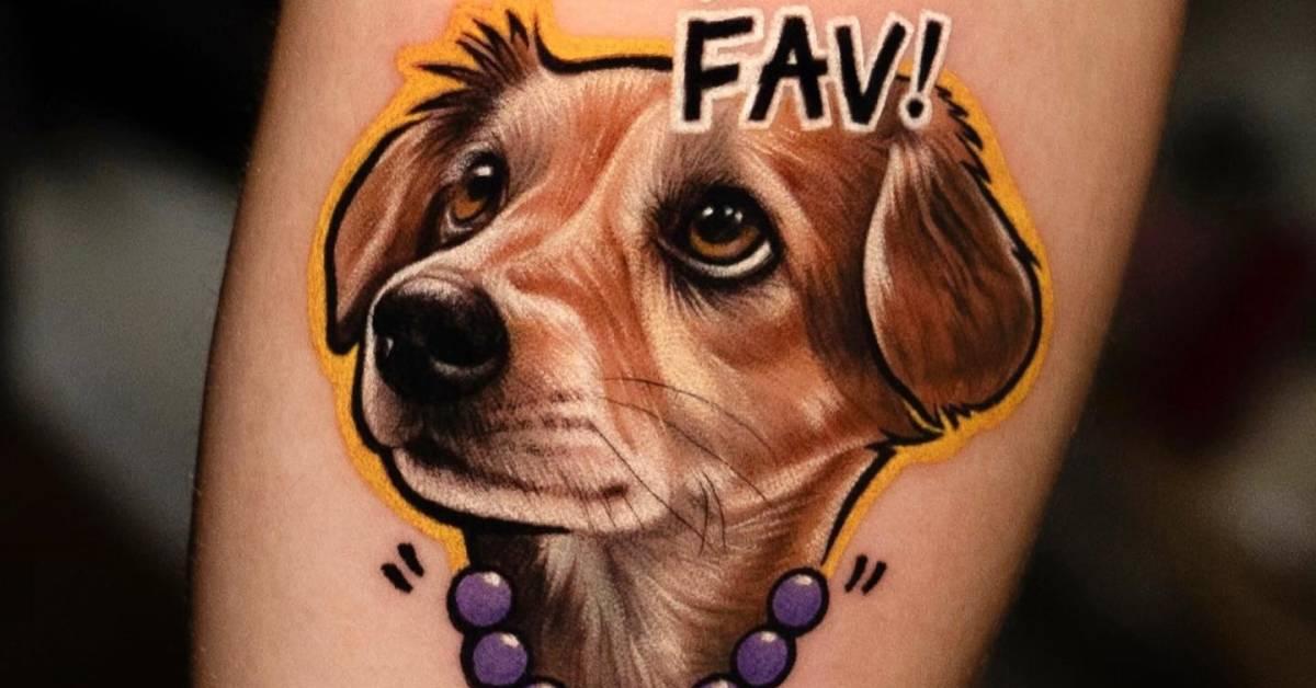 Jack Russell portrait tattoo located on the inner