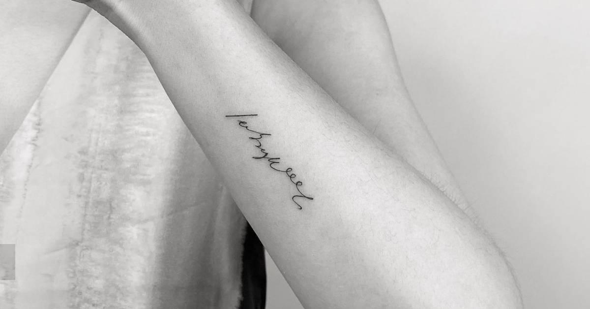 Signature tattoo located on the wrist.