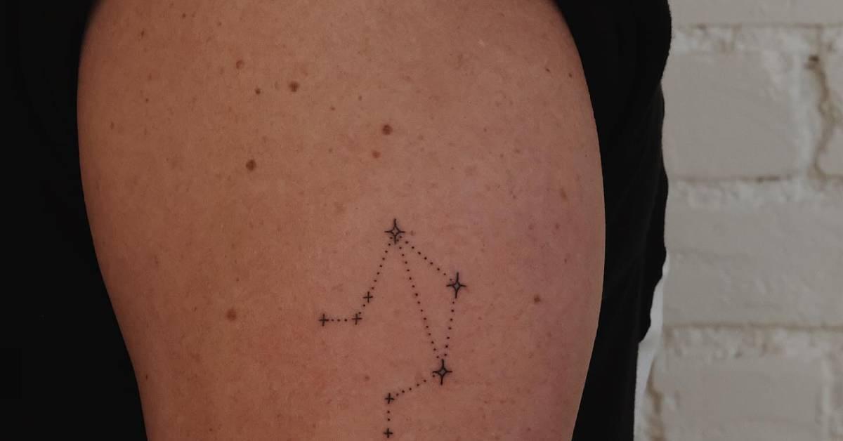 Minimalistic style Libra constellation tattoo located