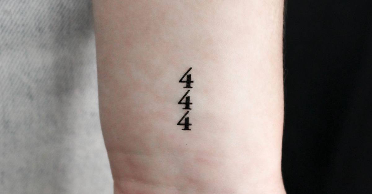 Vertical 444 temporary tattoo