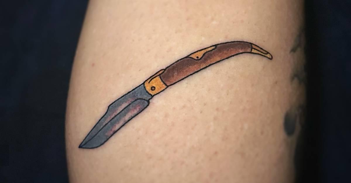Tatuagem De Canivete Tradicional