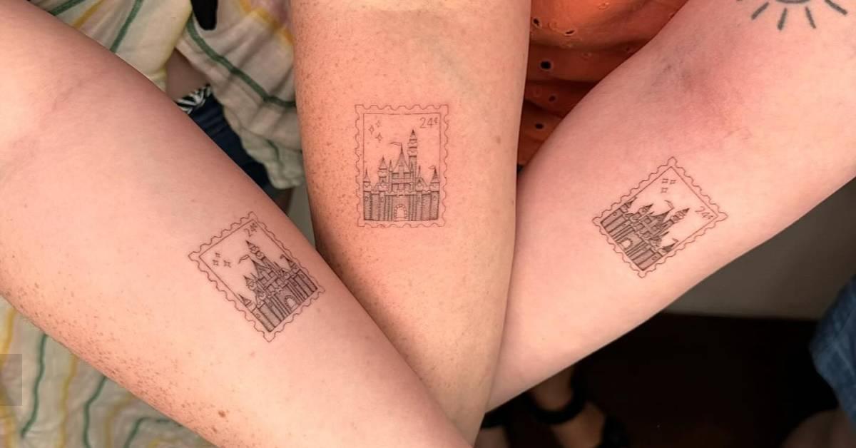 Matching Disney castle stamp tattoo for best friends.