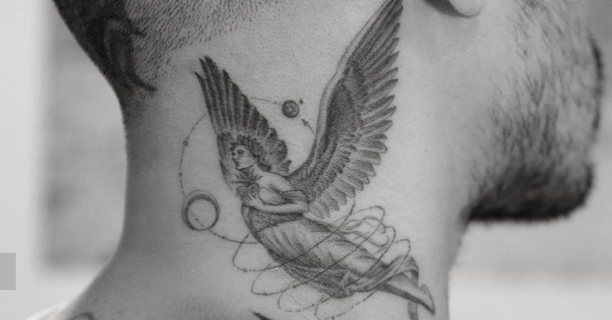 Angel Tattoo Neck