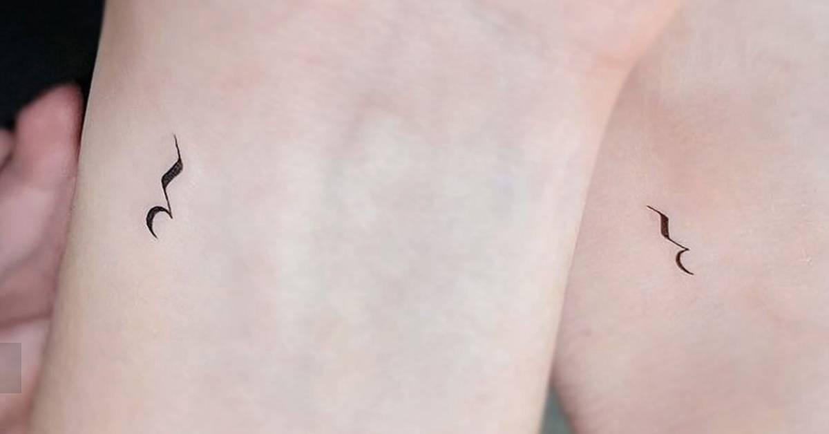 Matching minimalistic quarter rest tattoo for best