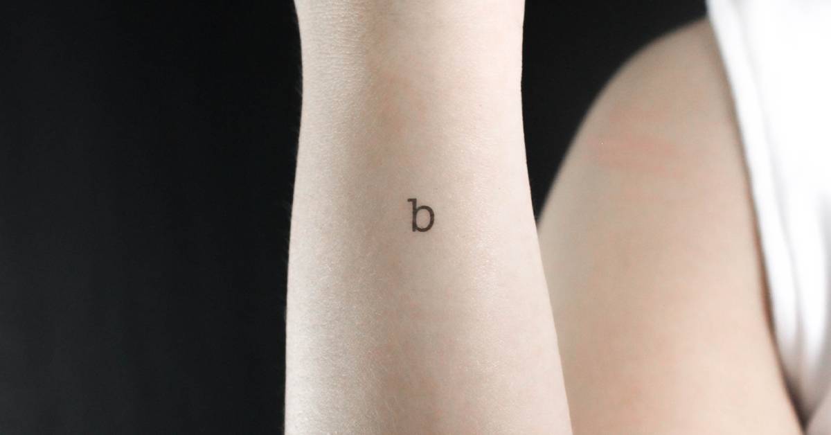 B lowercase typewriter letter temporary tattoo
