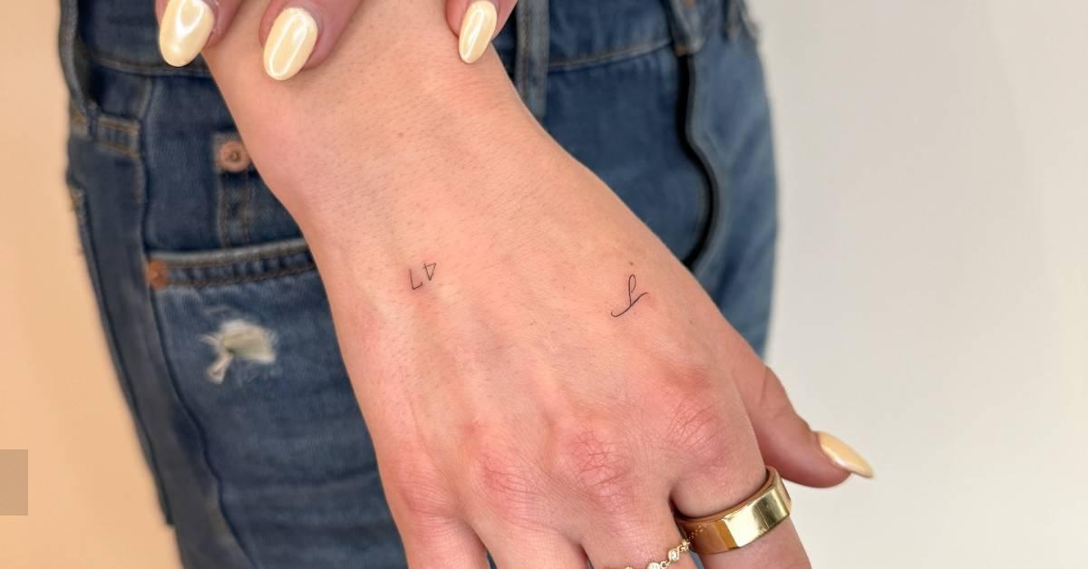 Minimalistic style hand composition tattoos.