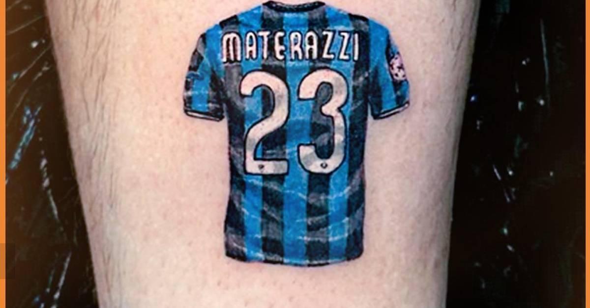 Materazzi's Inter Milan shirt tattoo located on the