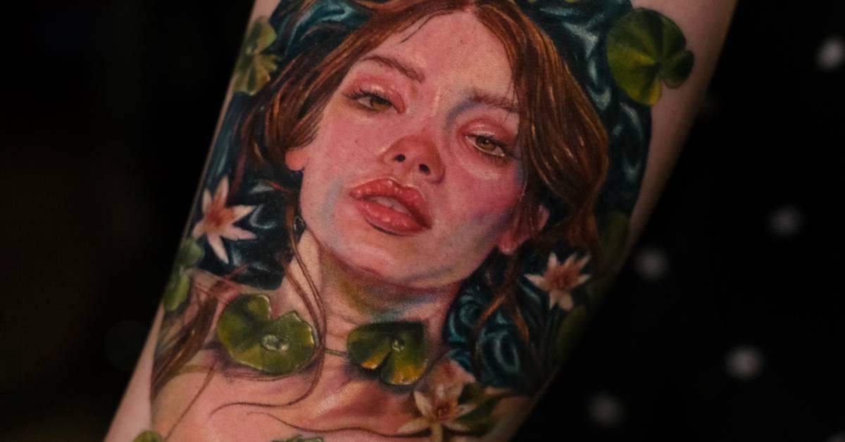 Woman Portrait Tattoo Located On The Inner Forearm 0595