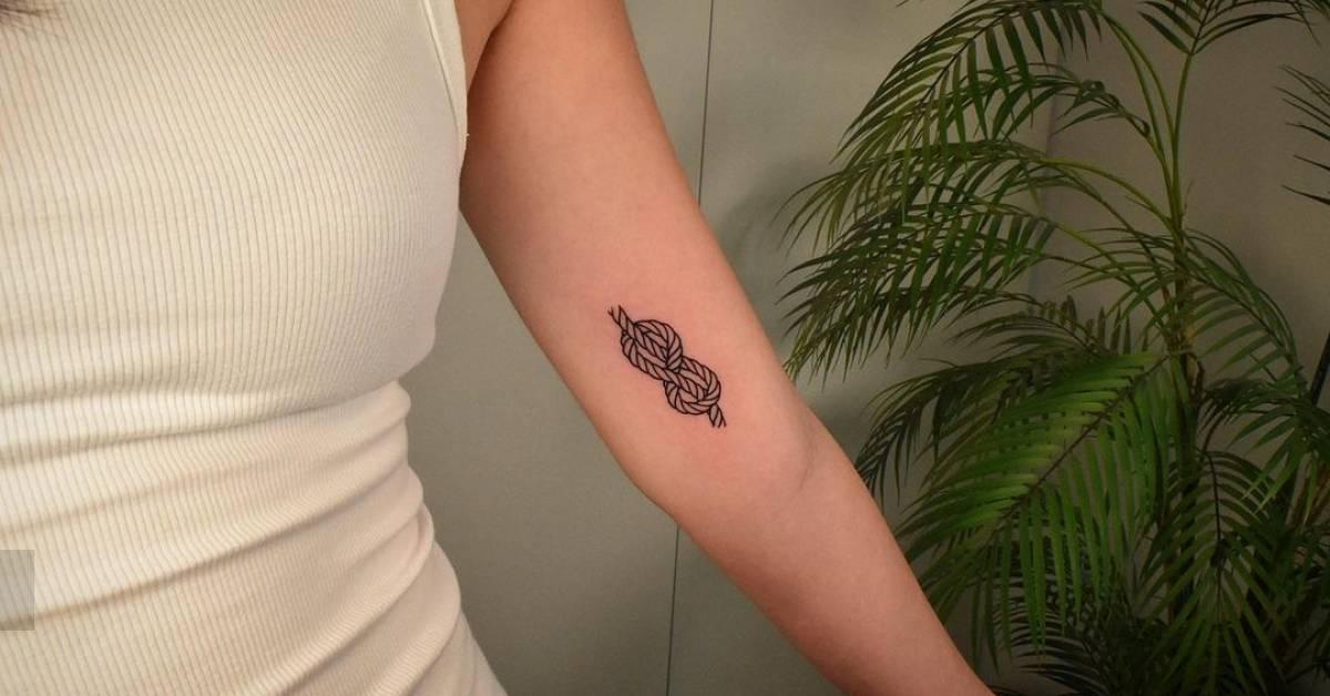 Knot tattoo done on the inner arm.