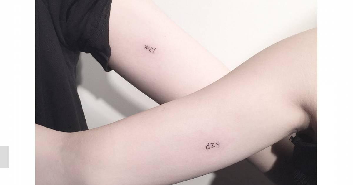 Matching initials tattoo for best friends.