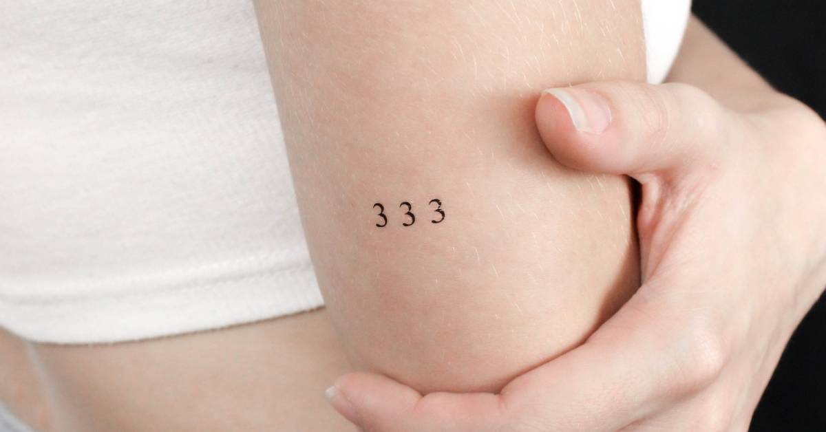 Little 333 angel number temporary tattoo